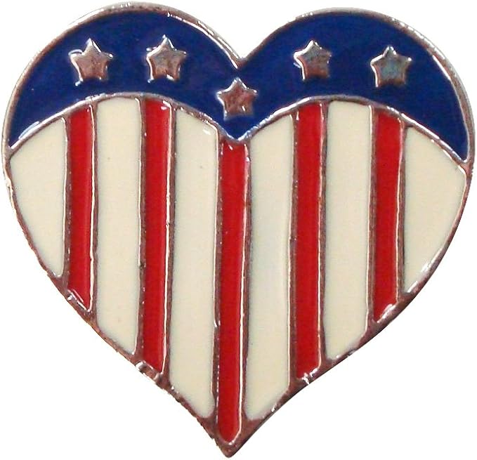 Amazon.com: GiftsOGifts Heart Shape Flag Pendant Pin Set of 12 ...