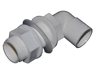 PACK OF 5 - Solvent Weld 21.5mm Overflow Pipe Bent Tank Connector ...