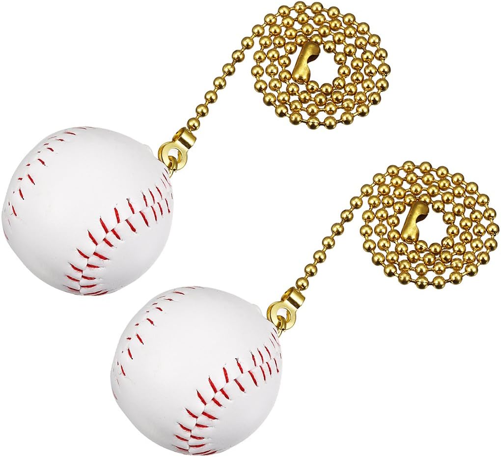 uxcell 12 inch Copper Pull Chain White Baseball Pendant for Ceiling ...