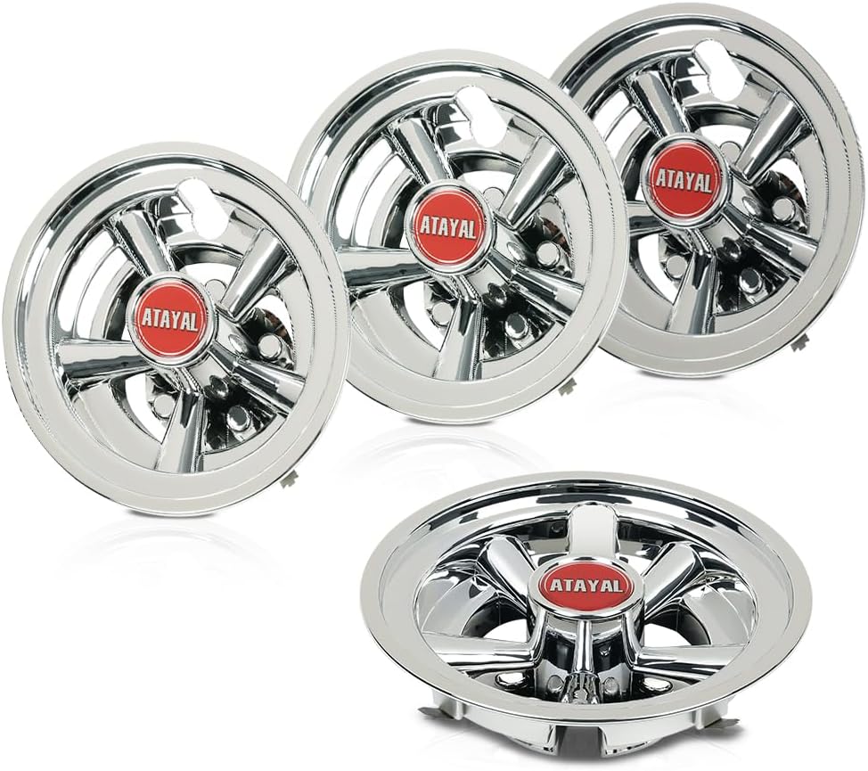 Amazon.com: CNNELL Golf Cart Wheel Covers Hub Caps 8" Silver Compatible ...