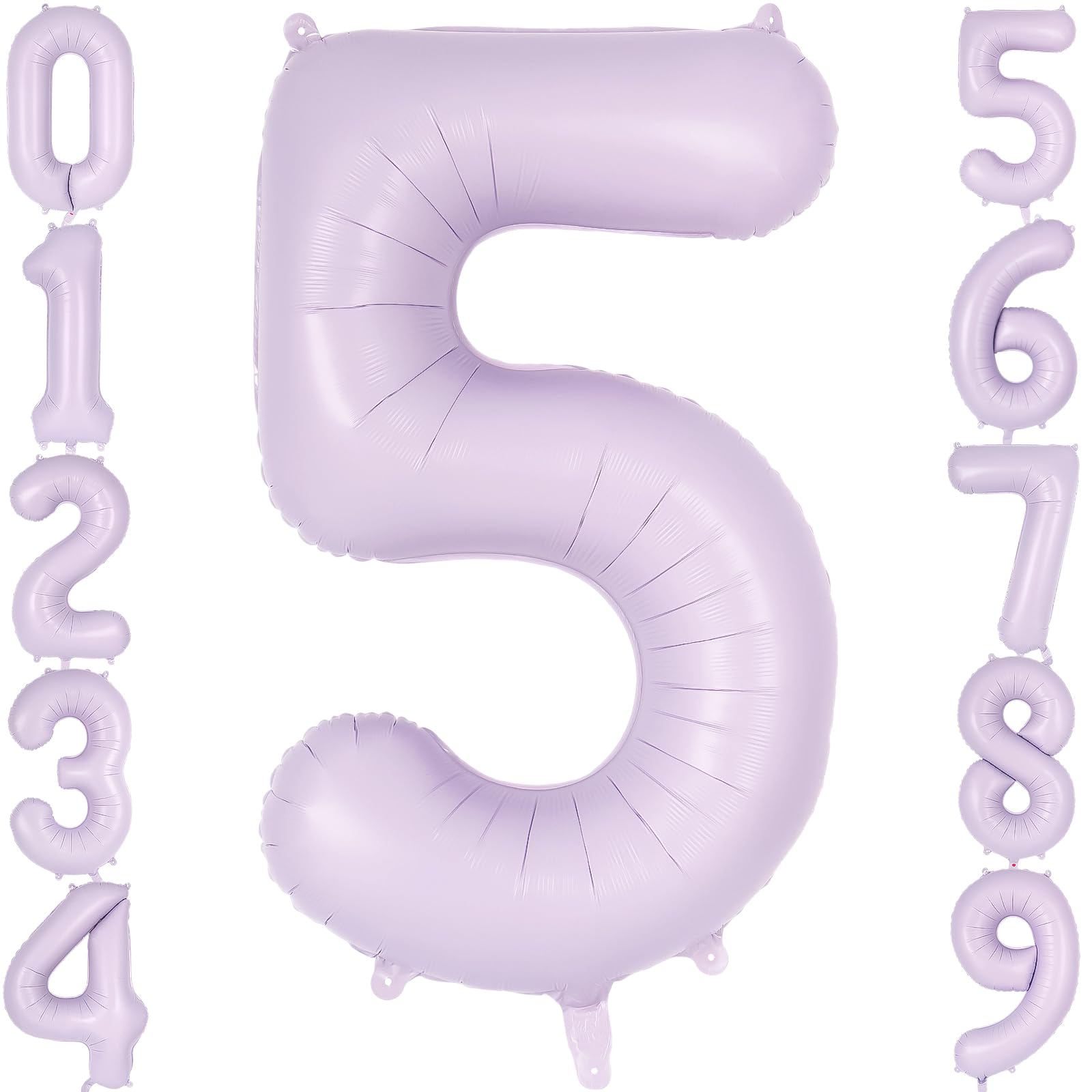 Amazon.com: Light Purple Number 5 Balloon, 40 Inch Big Large Foil ...