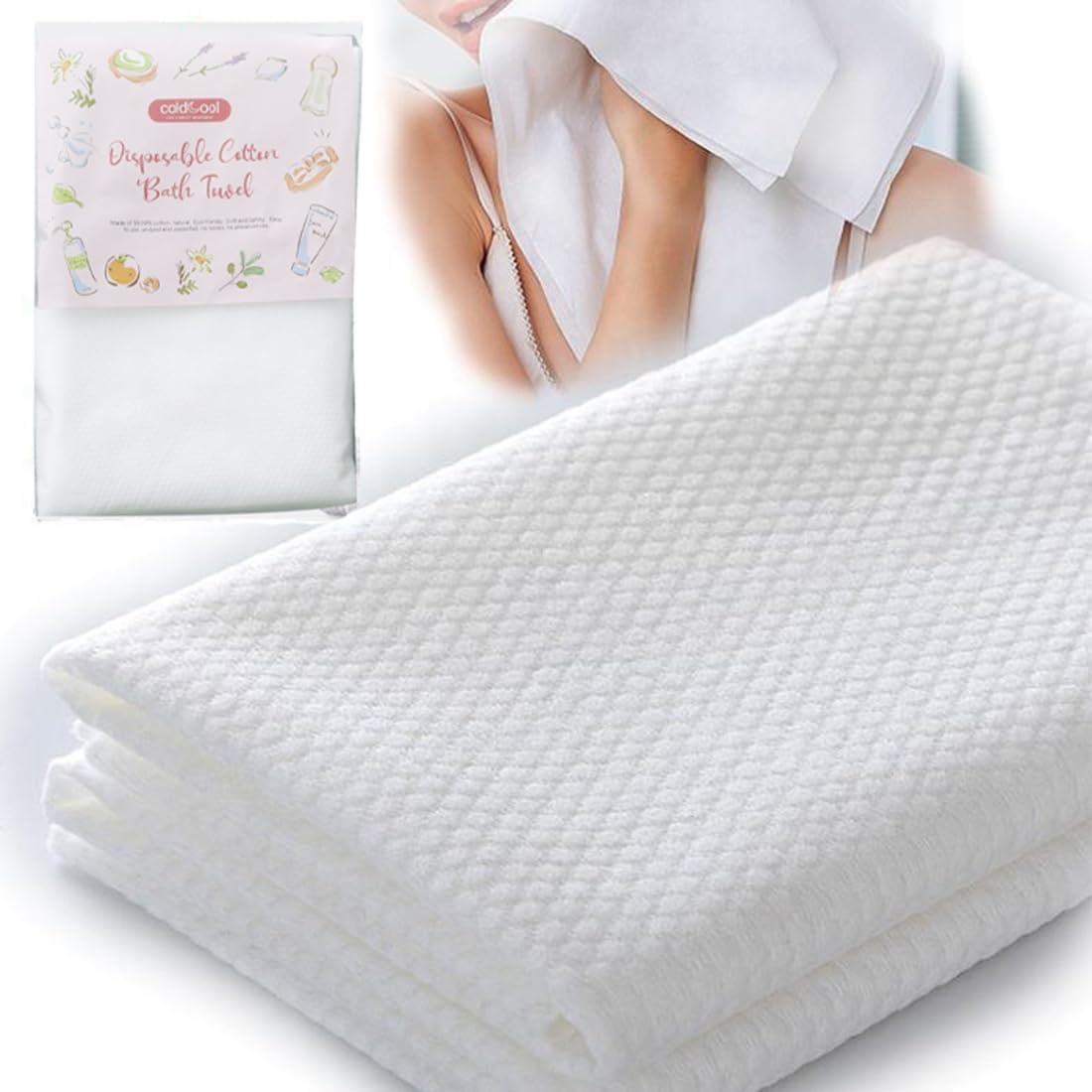 Amazon.com: Coldcool 2 Pcs Disposable Bath Towels，Individual Packing ...