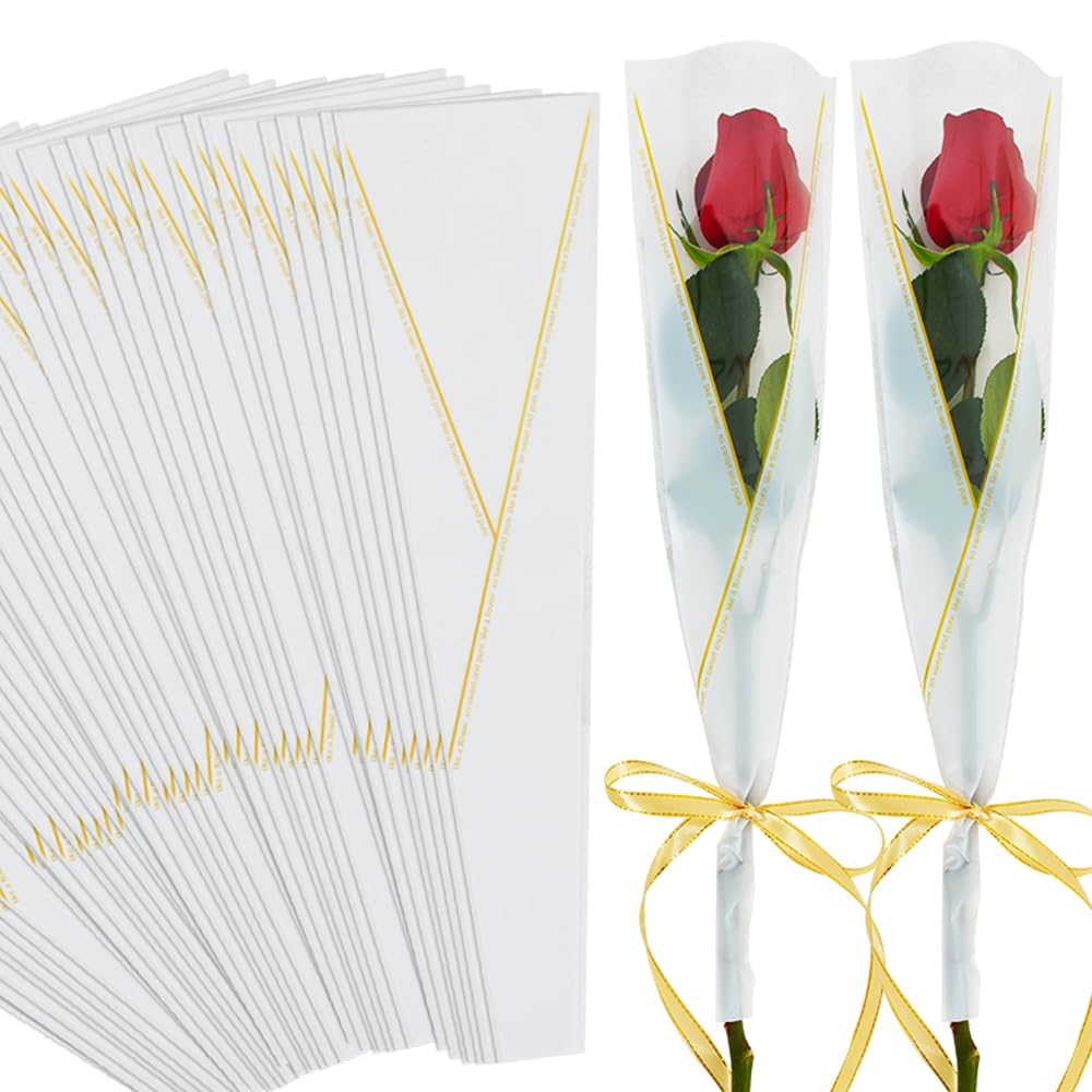 Single Red Rose In Cellophane