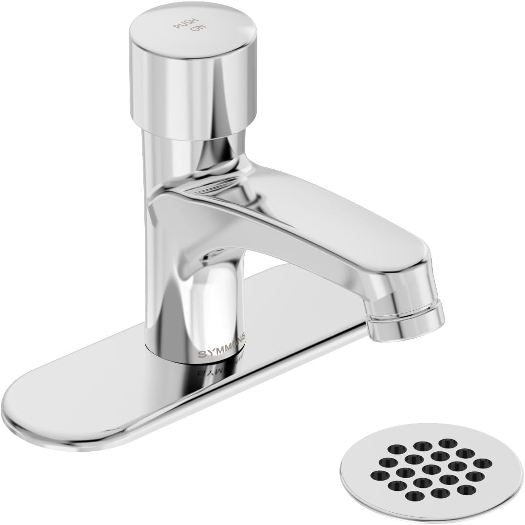 Delta Faucet 87T105 87T Single Hole Metering Slow-Close Bathroom Faucet ...