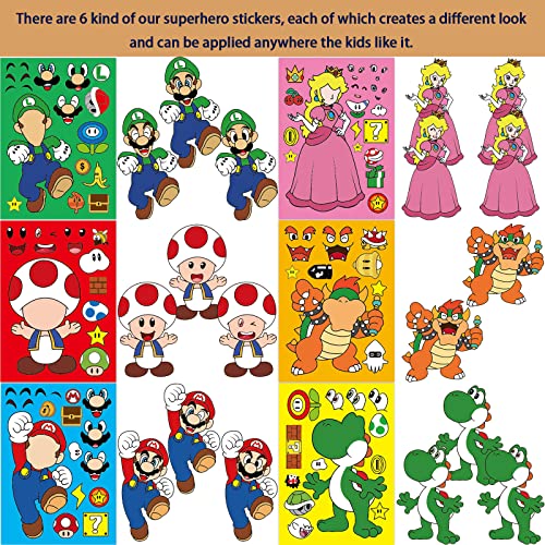 Snapklik.com : 36 Sheets Super Bros Stickers Make Your Own Super Bros ...