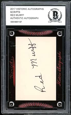 Amazon.com: Red Murff 2017 Historic Autographs Scripts #nno BGS BCCG ...