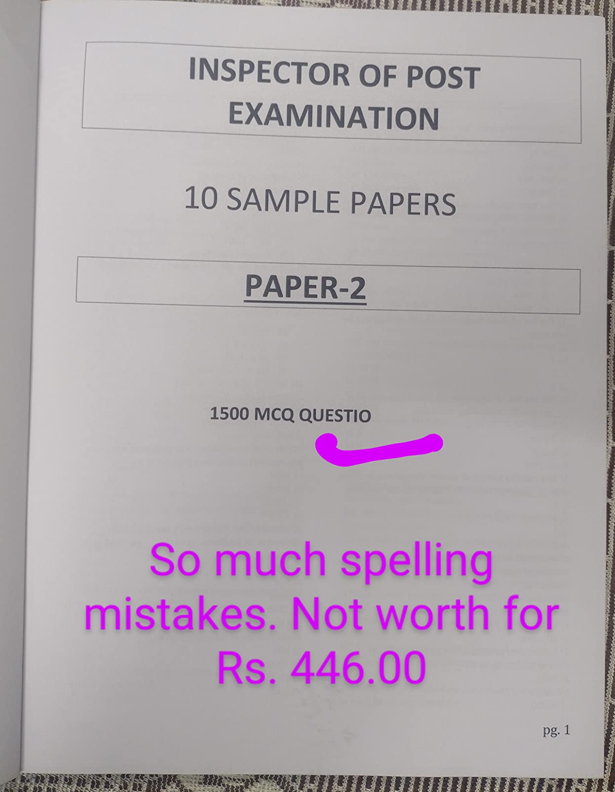 Amazon.in: Buy INSPECTOR OF POST EXAM-PAPER 2 : 10 Sample Papers-3000 ...