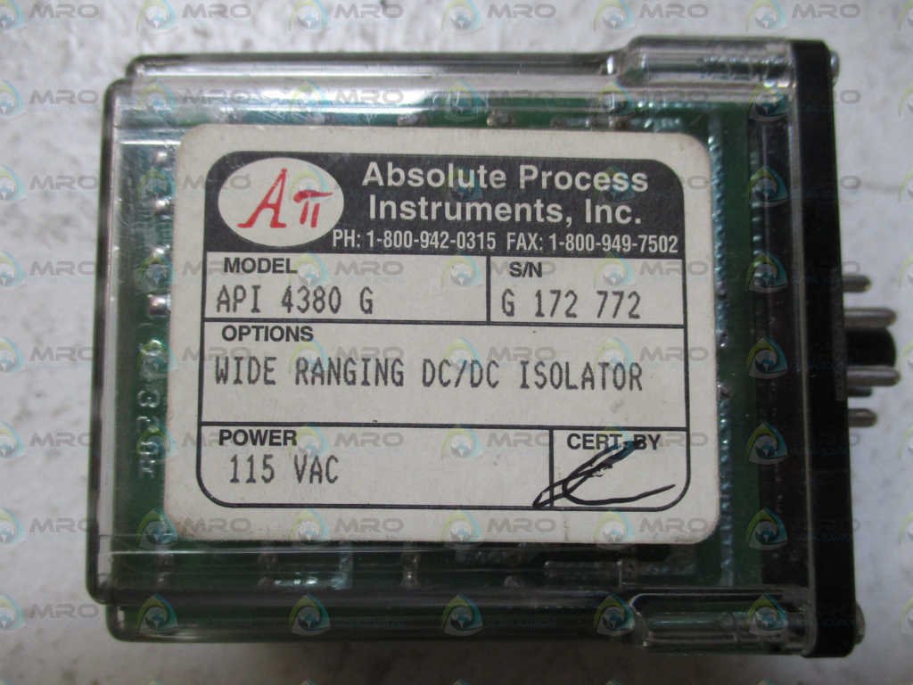 Absolute Process Instruments API 4380 G Wide RANGING, DC-DC, Insulator ...