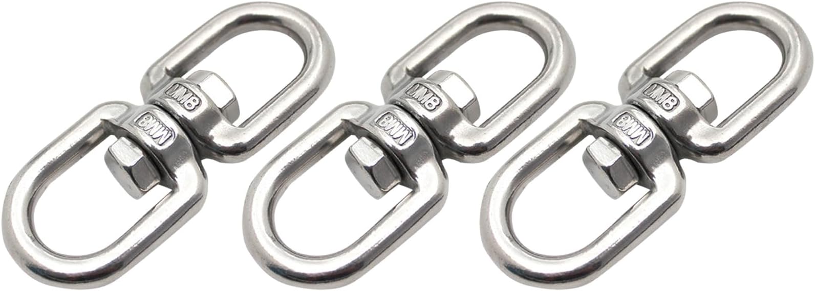Amazon.com: AUXBC M8 Double Ended Swivel Eye Hook, Heavy Duty Stainless ...