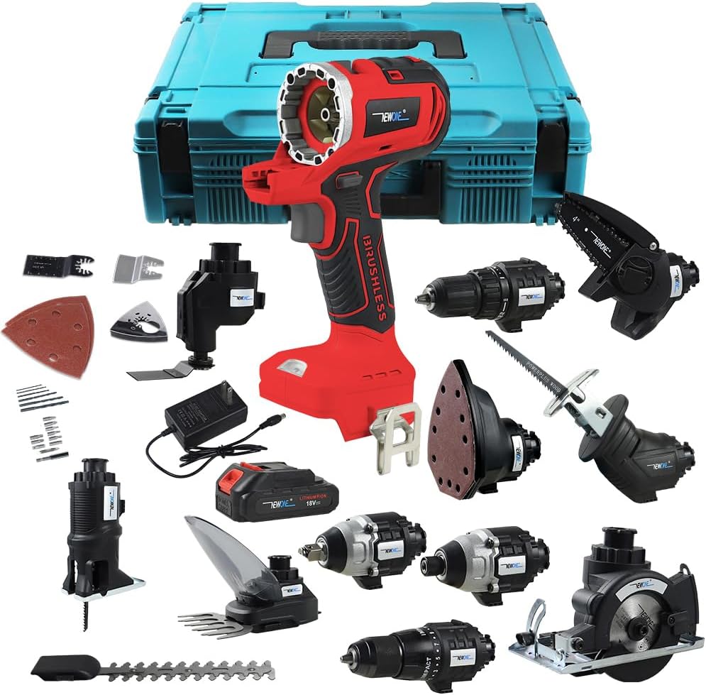 NEWONE - Cordless Power Tool Combo Kit, 12 MAX MATRIX 18V Tools with ...