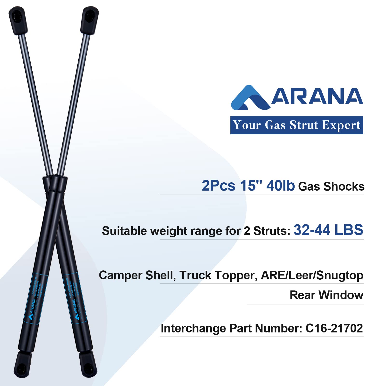 Snapklik.com : C16-21702 15inch 40Lbs/176N Gas Struts Prop Shock, GSNI ...