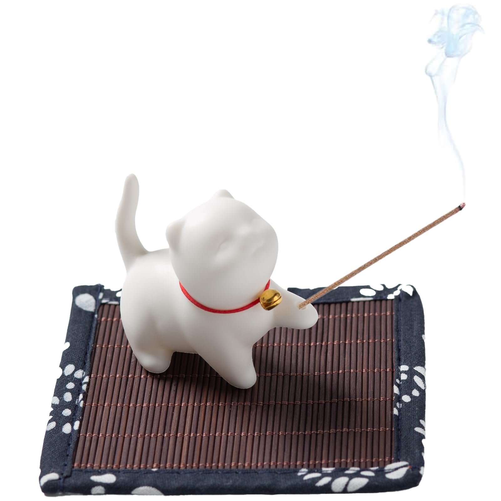 Amazon.com: JFGLORIX Incense Holder Handmade Ceramic cat Incense Burner ...