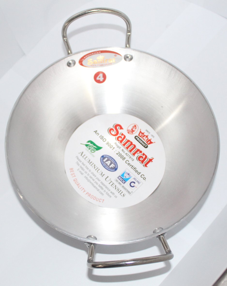 Samrat Aluminium Kadai Food Grade - 24 cm small kadhai with Handle ...