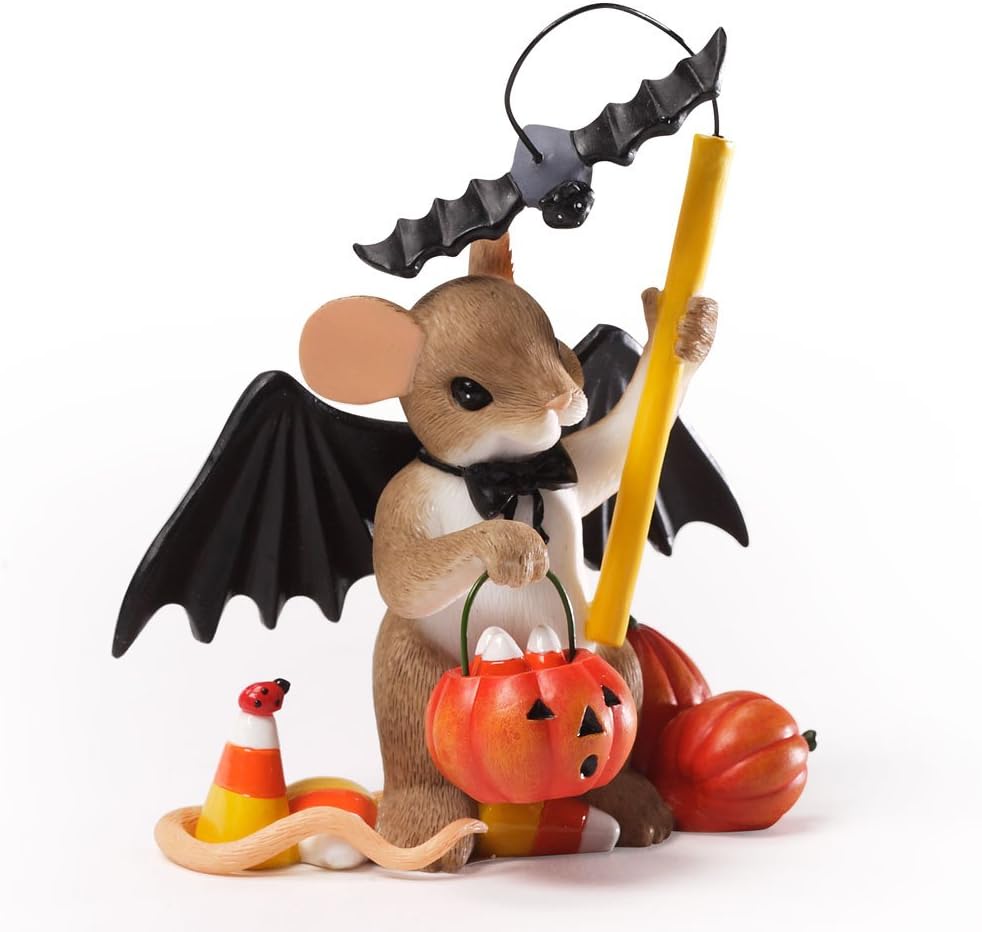 Amazon.com: ENESCO Charming Tails a Little Batty for Halloween Figurine ...