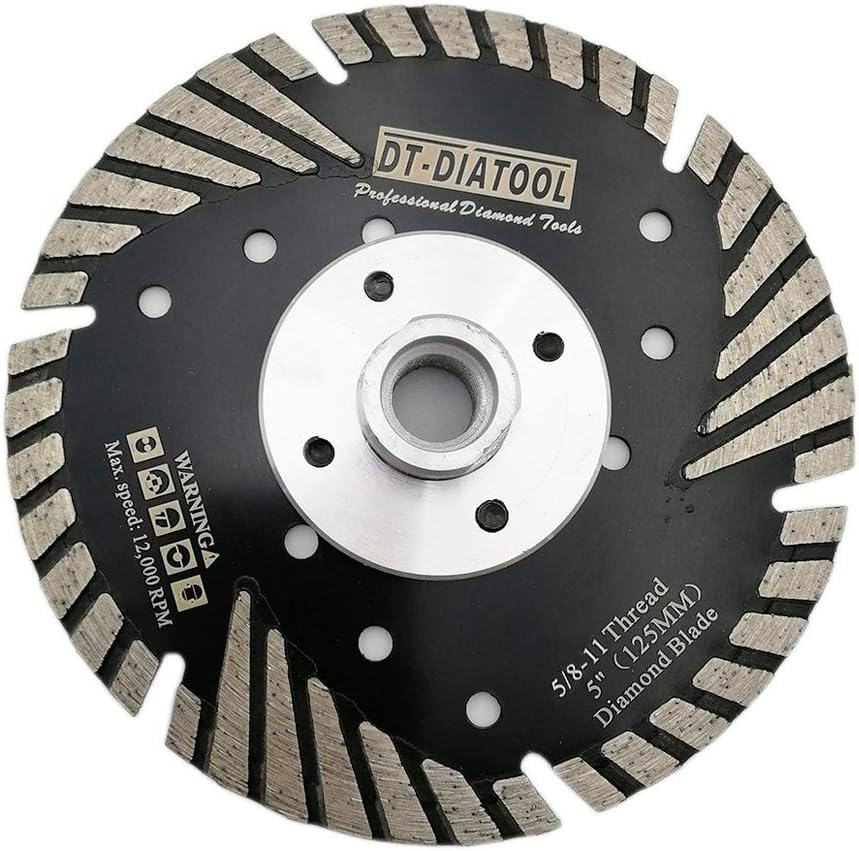 DT-DIATOOL 5 Inch Diamond Turbo Blade Cutting Granite Marble Concrete ...