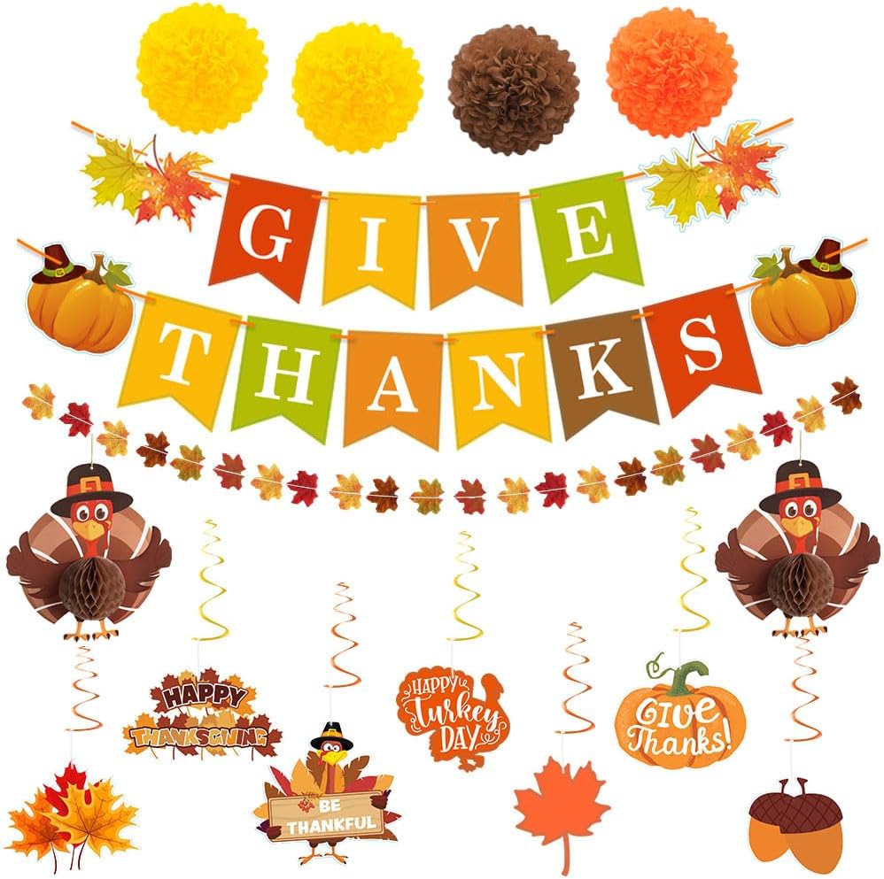 Amazon.com: Thanksgiving Decorations Indoor, Thanksgiving Party ...