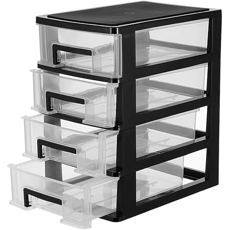 HEALLILY Desktop Storage Drawers Stackable Plastic Drawer Unit Plastic ...