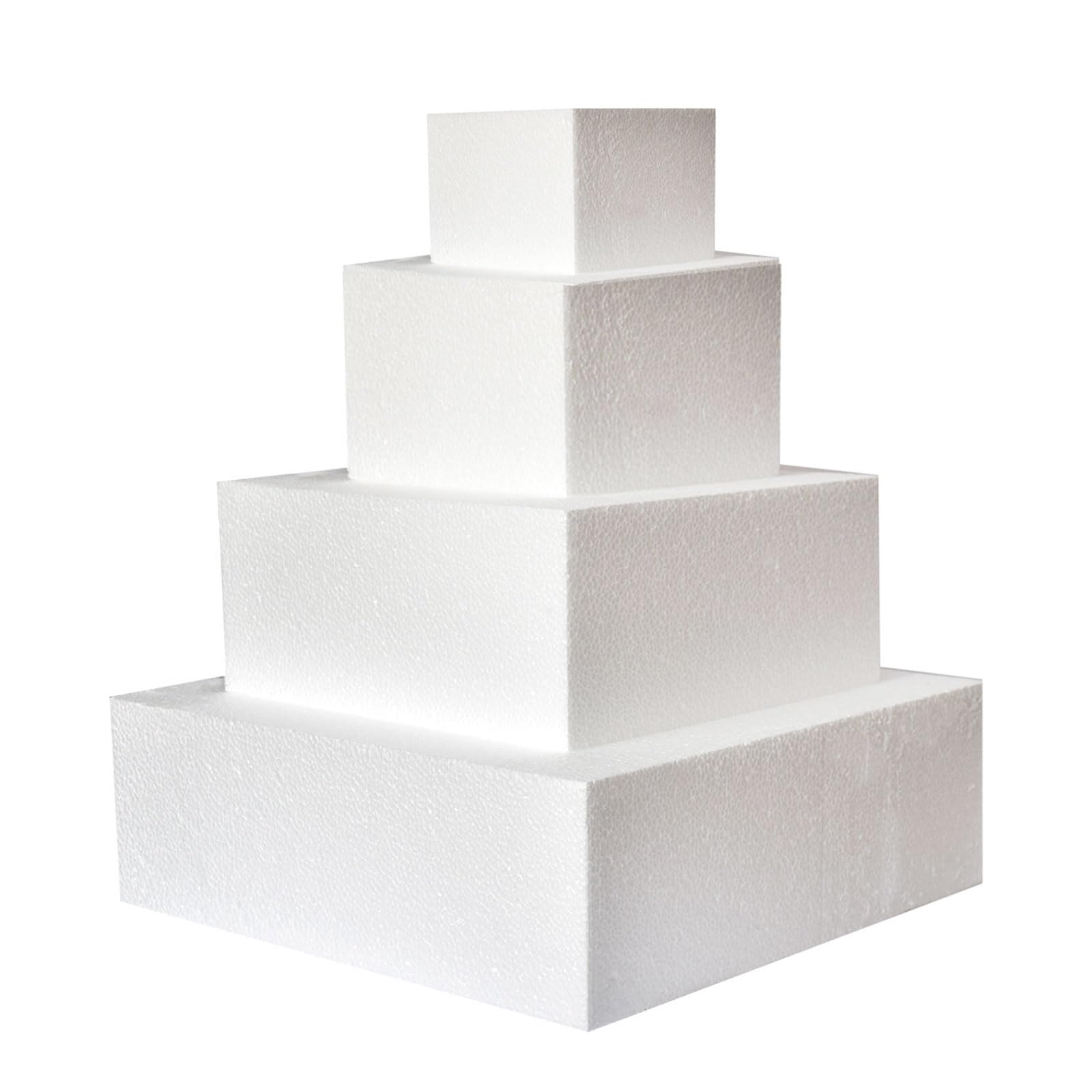 Amazon.com: Set of 4 Square Styrofoam Polystyrene Modelling Cake ...