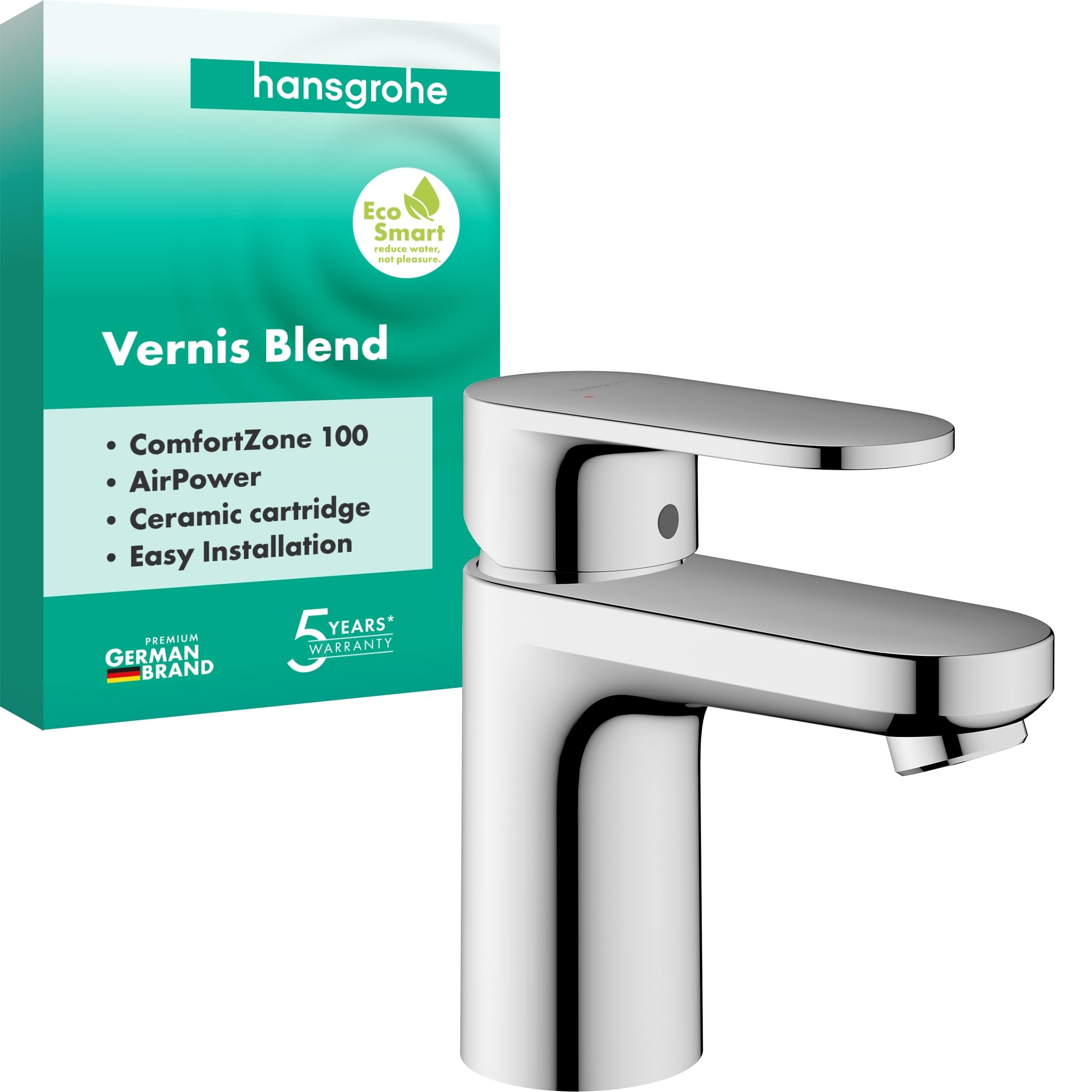 hansgrohe Vernis Blend Mitigeur de lavabo 100 sans tirette ni vidage ...