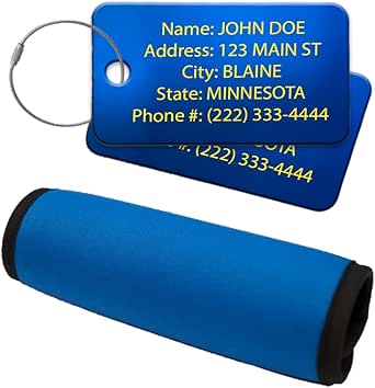 Amazon.com: High Visibility Multi Pack Customized Travel ID Tag with ...