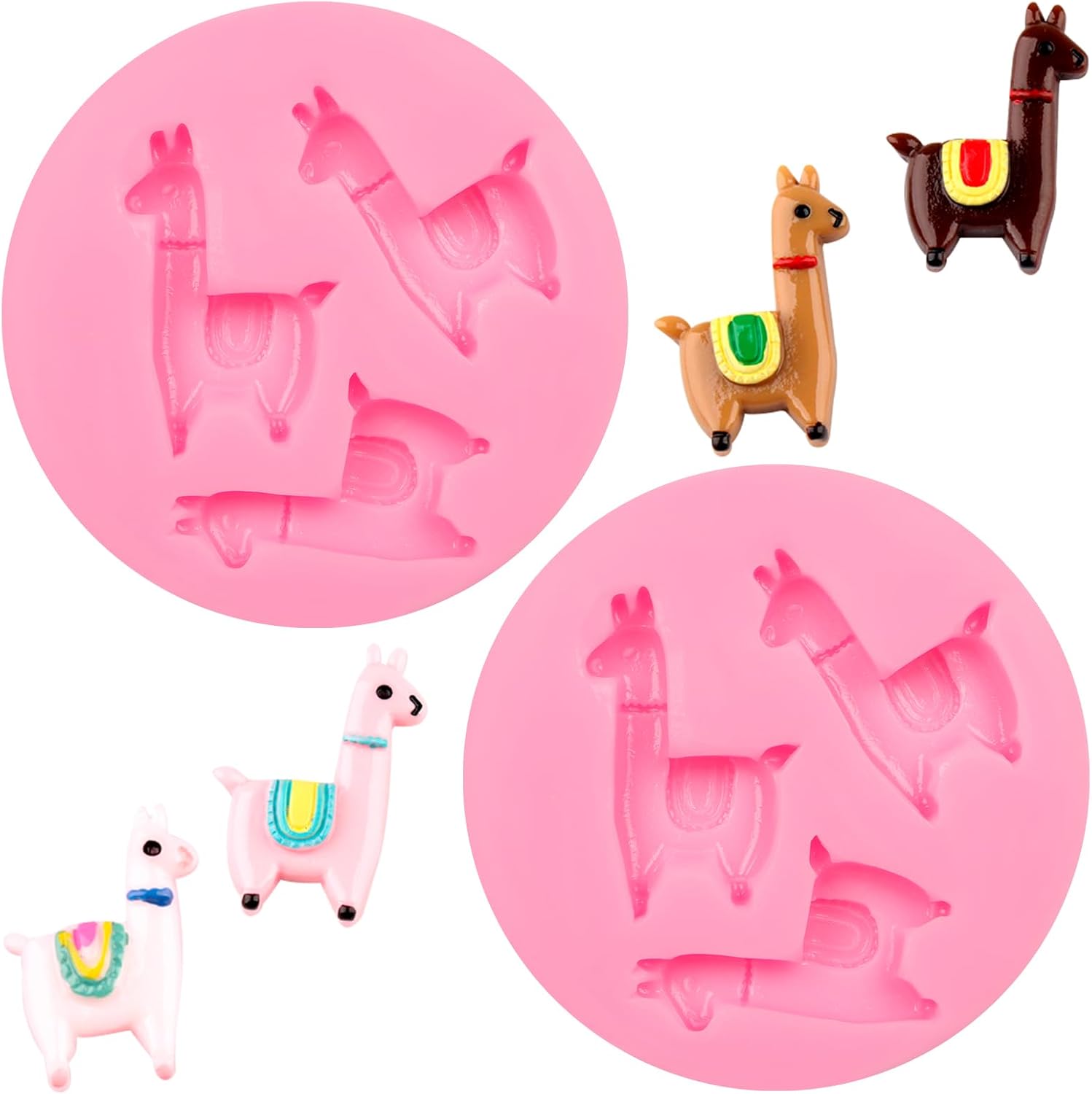 Amazon.com: Llama Silicone Molds 2 Pcs, Mini Animals Alpaca Chocolate ...