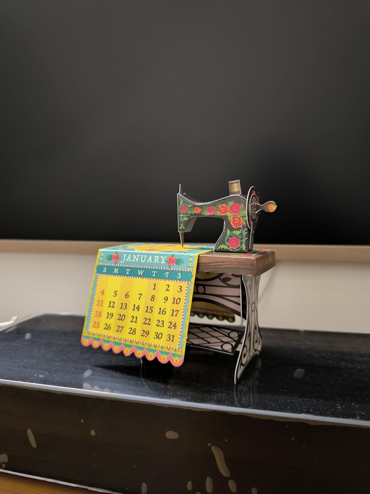D.I.Y. Mini Sewing Machine Desk Calendar 2026 Paper Craft Kit to make ...