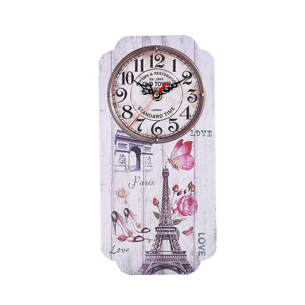 Amazon.com: AkoMatial Retro Rectangle Big Ben Pattern Wall Clock ...