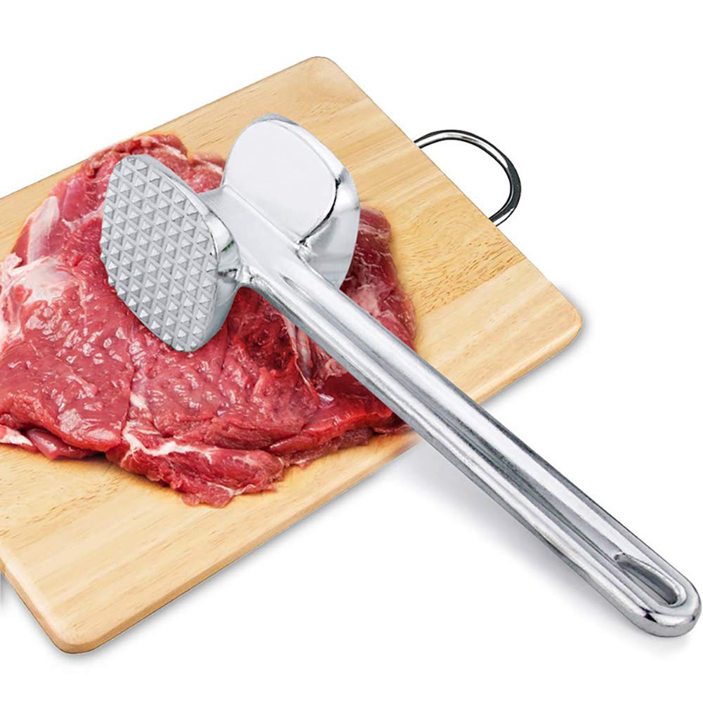 Amazon.com: Double-Sided Meat Tenderizer, Aluminum Alloy Meat Mallet ...