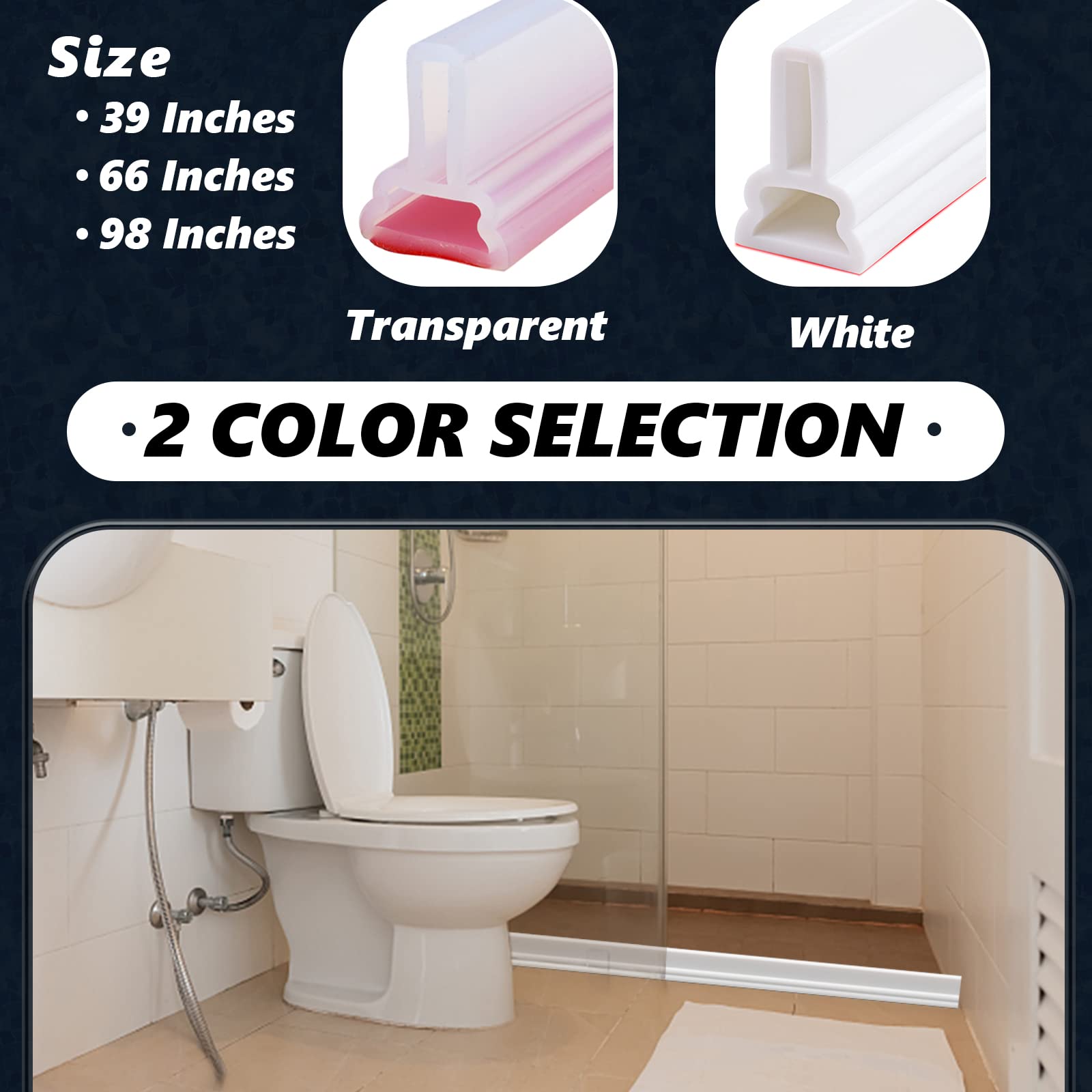 Snapklik.com : 39Inches Shower Threshold Water Dam Collapsible Self ...