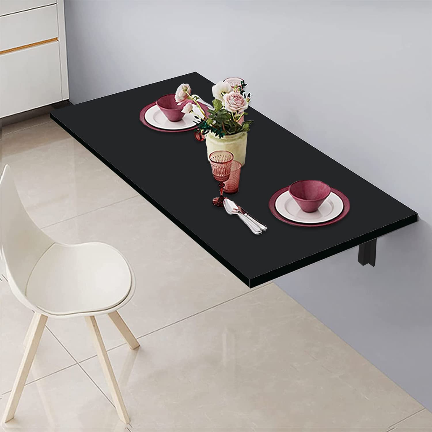 QARA (16x24 inches Solid Wood Wall Mounted Folding Study Table|Foldable ...