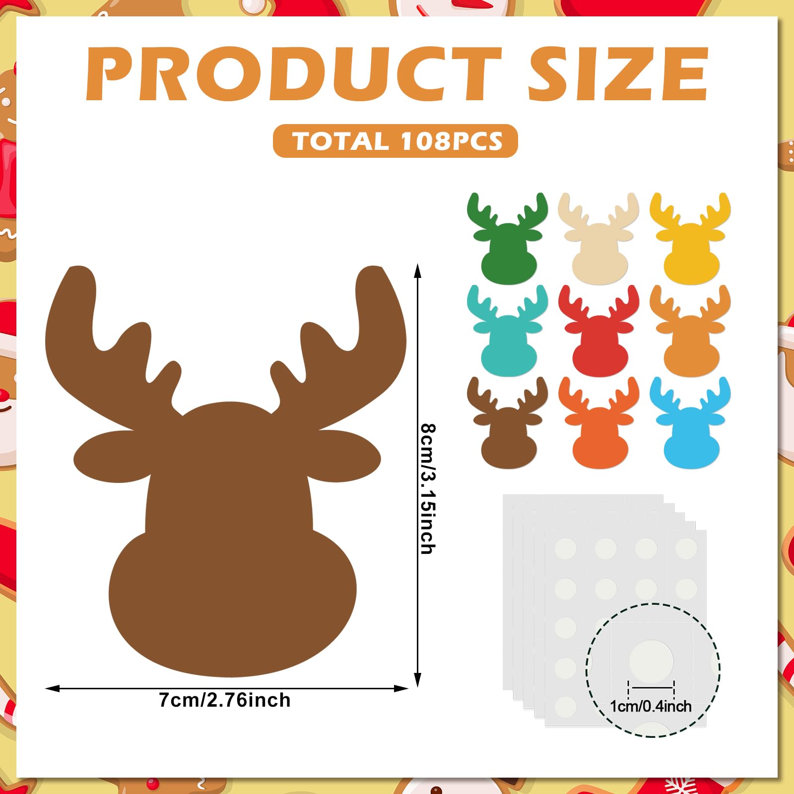 Snapklik.com : Geyee 108 Pcs Christmas Reindeer Cutouts Classroom Decor ...