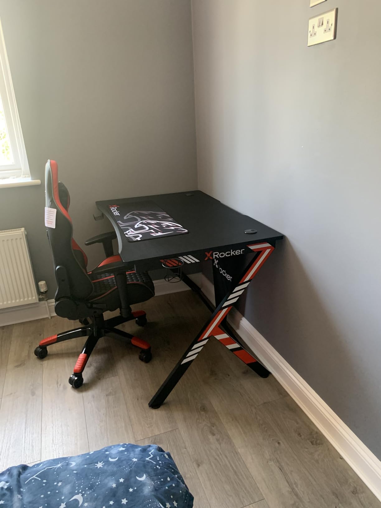 X-Rocker Ocelot Gaming Desk 115 x 73 cm PC Computer Desk Y Shaped ...