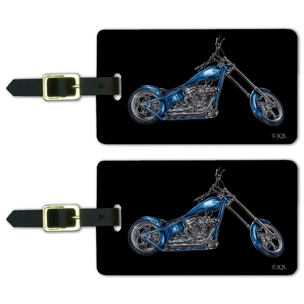 Amazon.com: Chopper Motorcycle Blue Eagle Bike Luggage ID Tags Carry-On ...