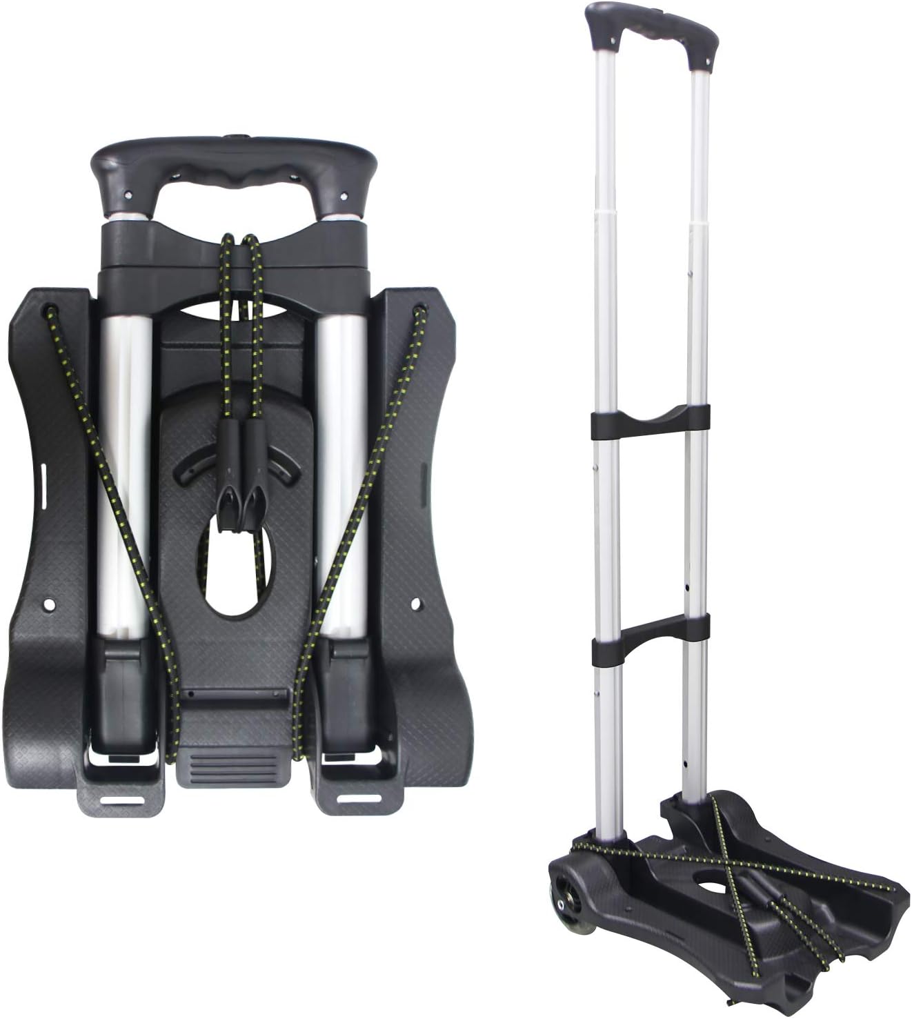 Folding Luggage Cart with Expandable Chassis,2 Wheels Folding Hand ...
