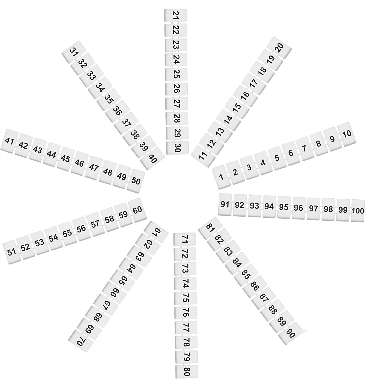 White Terminal Marker Strip,10 Pcs Terminal Blocks Labels Tags Markers ...