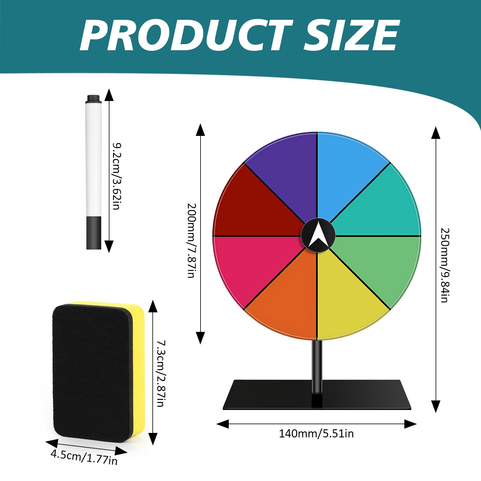 Nadiaen Spin Prize the Wheel with Stand, 10 Slots Spinning Wheel for ...