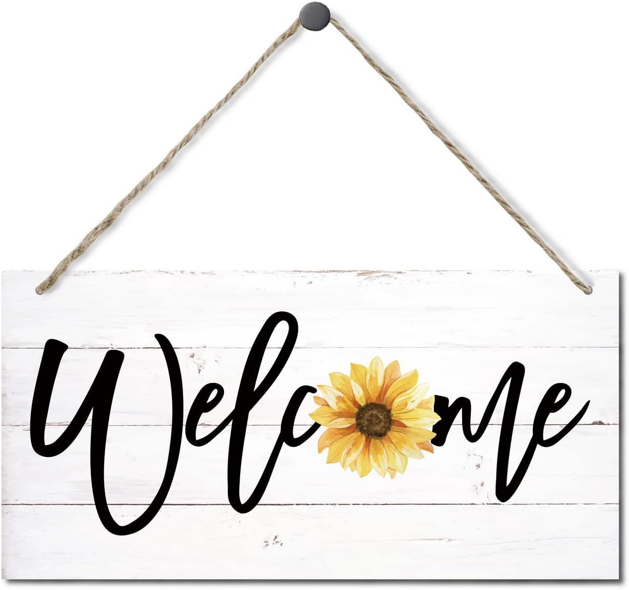 Amazon.com: Sunflower Welcome Decor Sign, Hanging Wood Sign Home ...