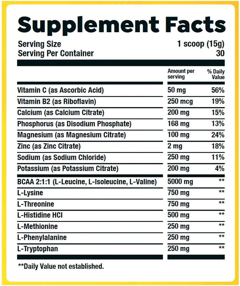 Perilyte EAA + BCAA + electrolitos, 1 libra, 30 porciones (piña colada ...