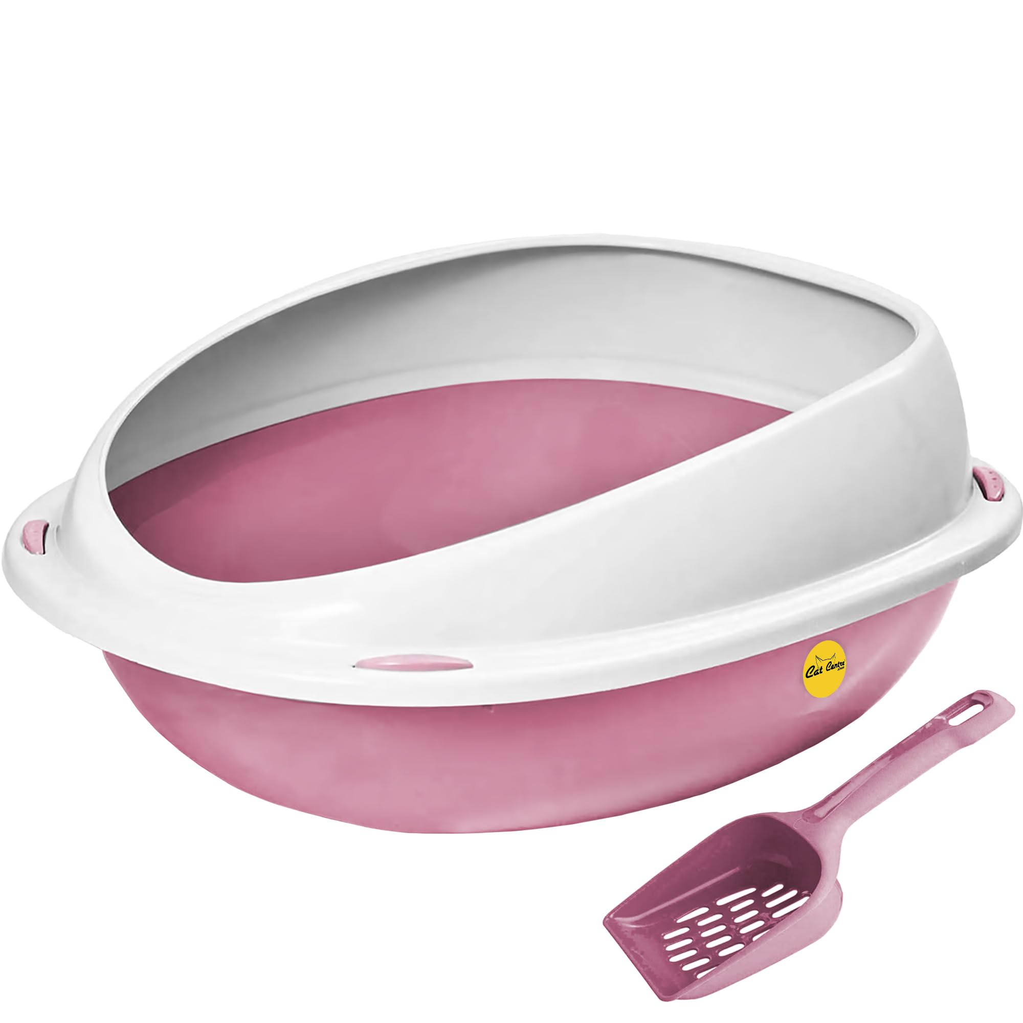 Buy Cat Centre Pink Jumbo Cat Open Litter Tray With Rim +Litter Scoop ...