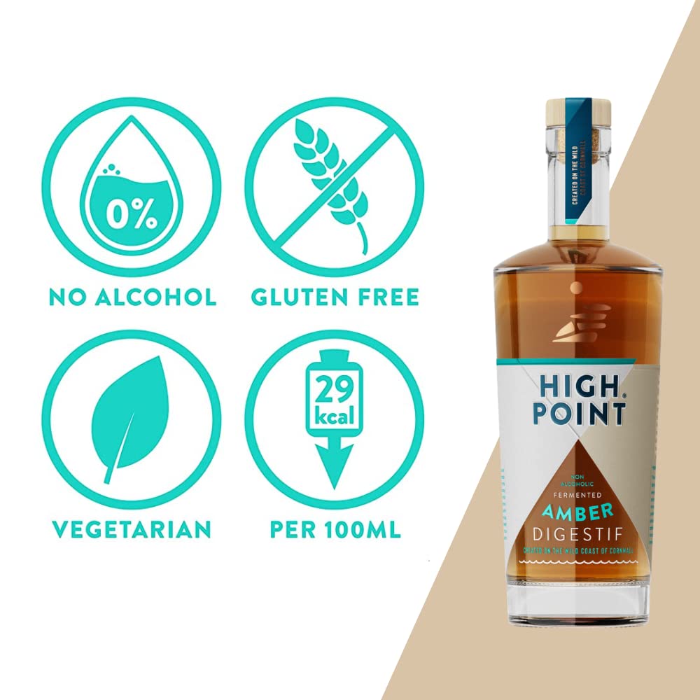 Buy HIGH POINT - Amber - Non Alcoholic Spirit - Alcohol Free Digestif ...