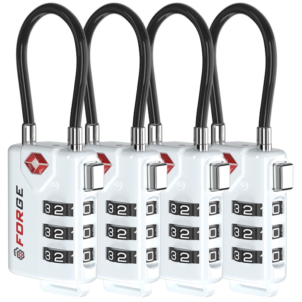 Snapklik.com : TSA Approved Cable Luggage Locks, Re-settable Combination