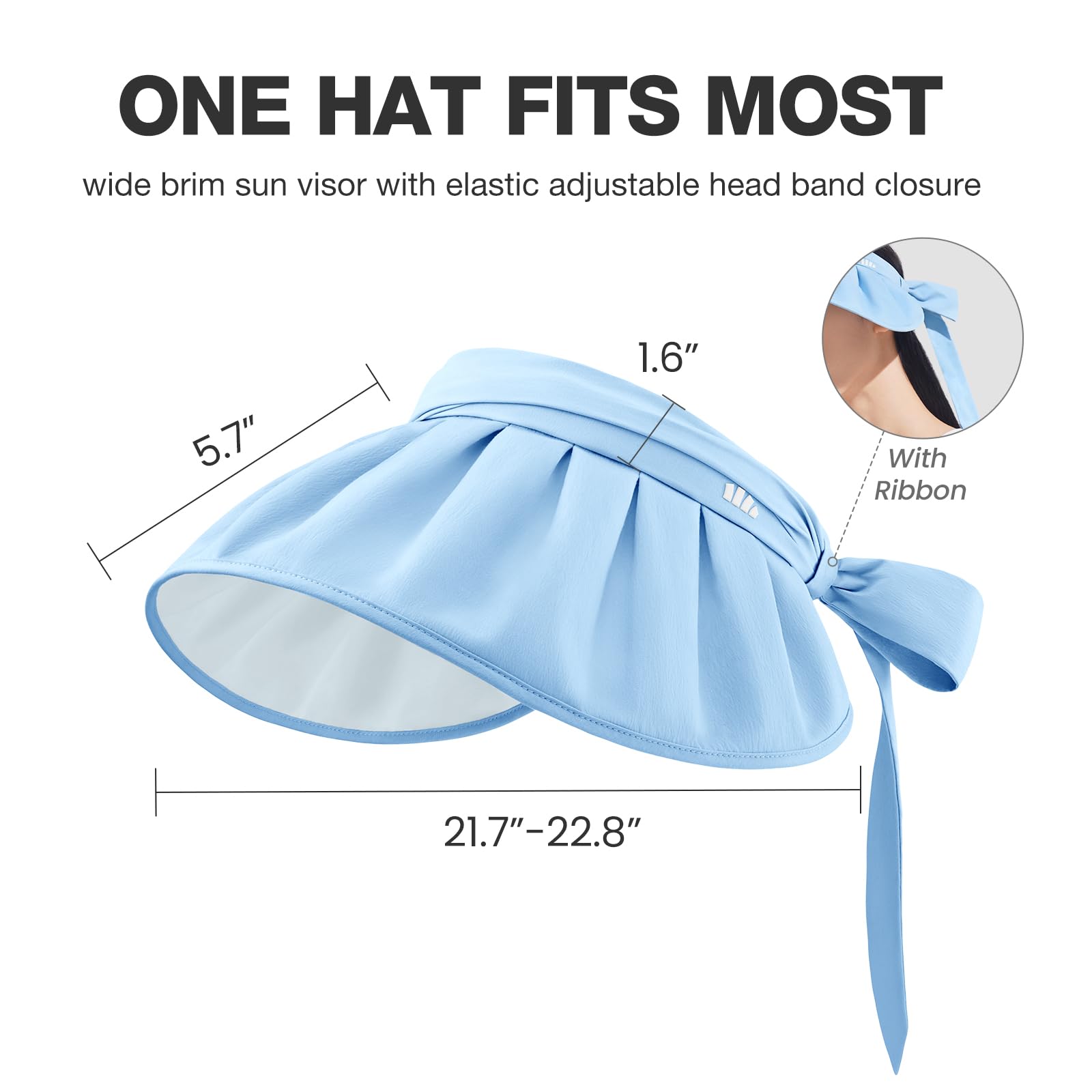 Snapklik.com : BENEUNDER Visor Hats For Women UPF50+ UV Protection, Adjustable Foldable Wide ...
