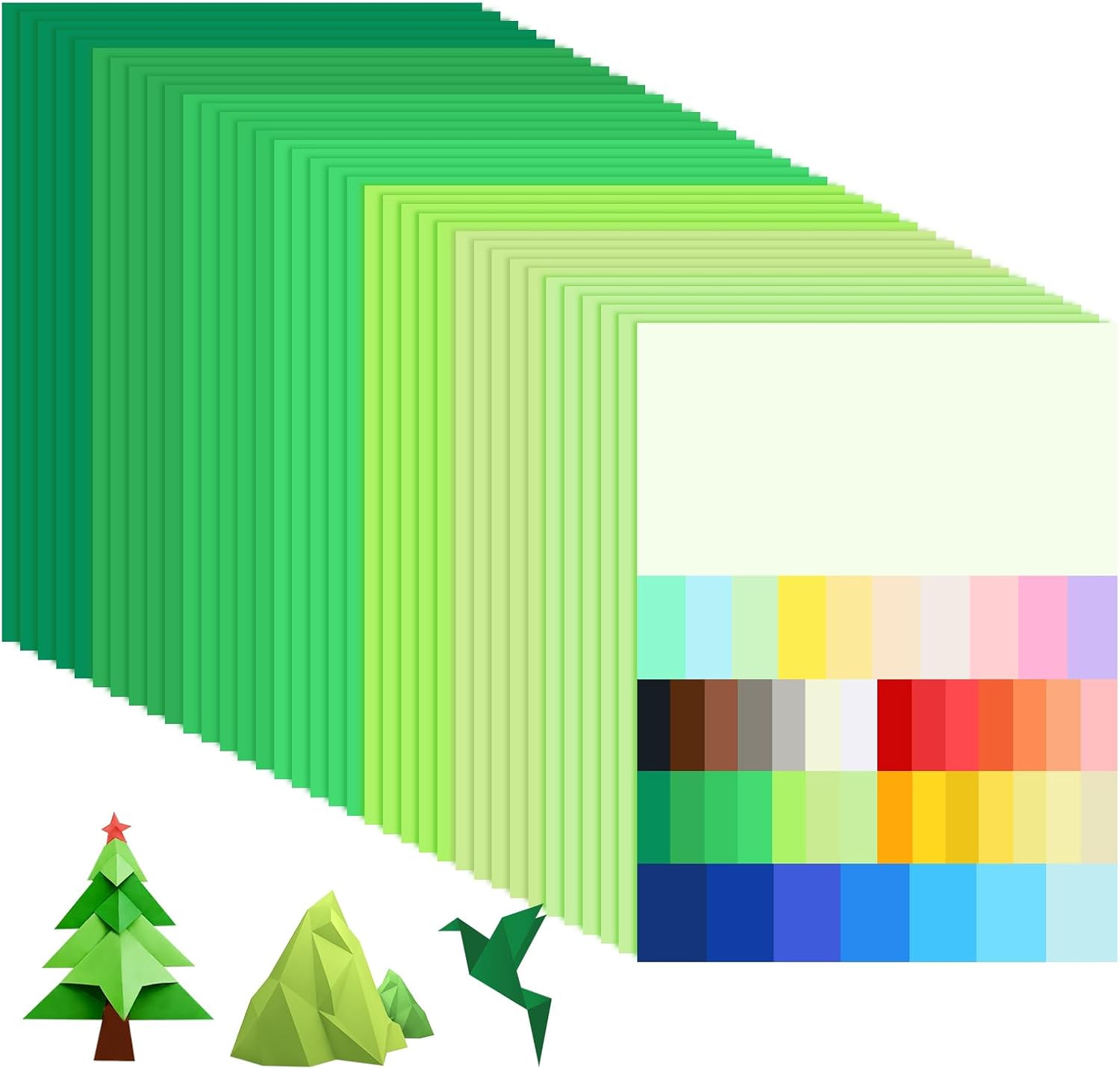 MUWINC Green A4 Craft Card Paper - 35 Sheets 210gsm Coloured Thick ...