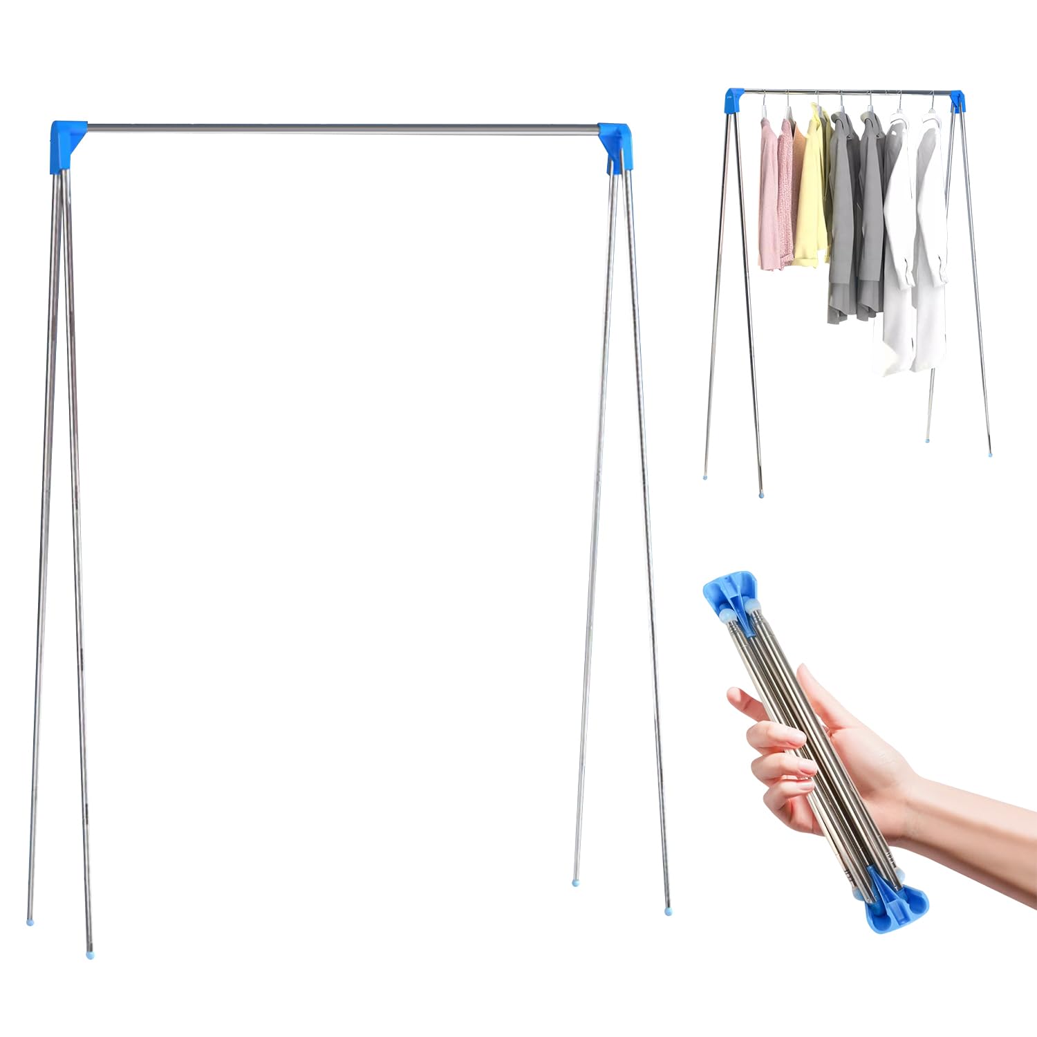 YUANYUU Stainless Steel Drying Rack, Extendable Clothes Rail, Portable ...