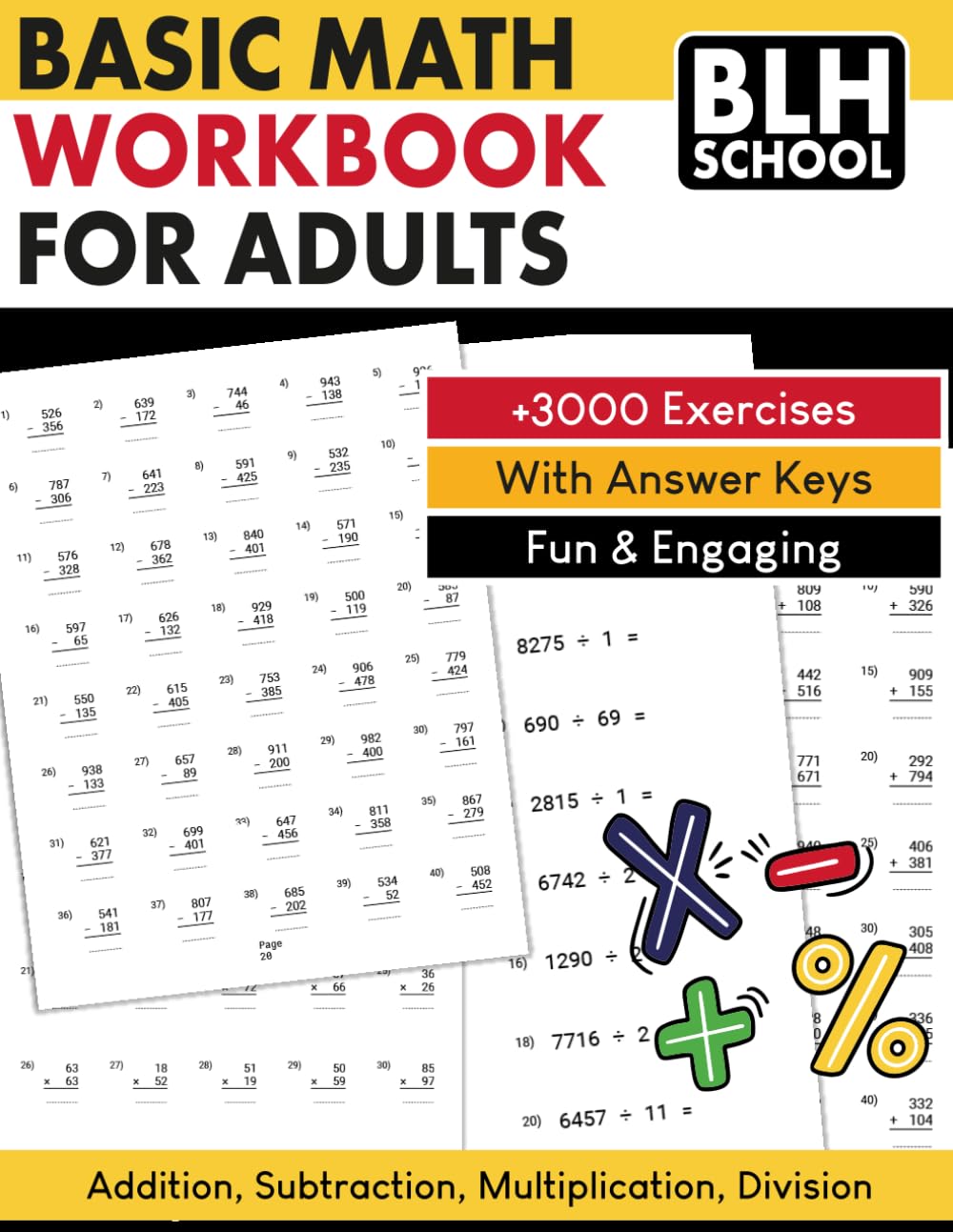 Basic Math Workbook for Adults: With Over 3000 Exercises (Addition ...