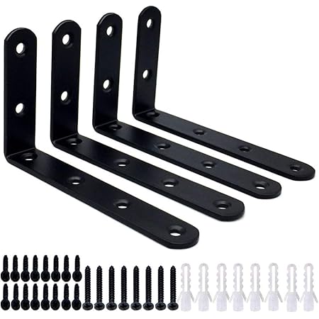 FUJIE 4 Pezzi Staffe Angolari, 90 gradi Angolo Retto Staffe Mensola a ...