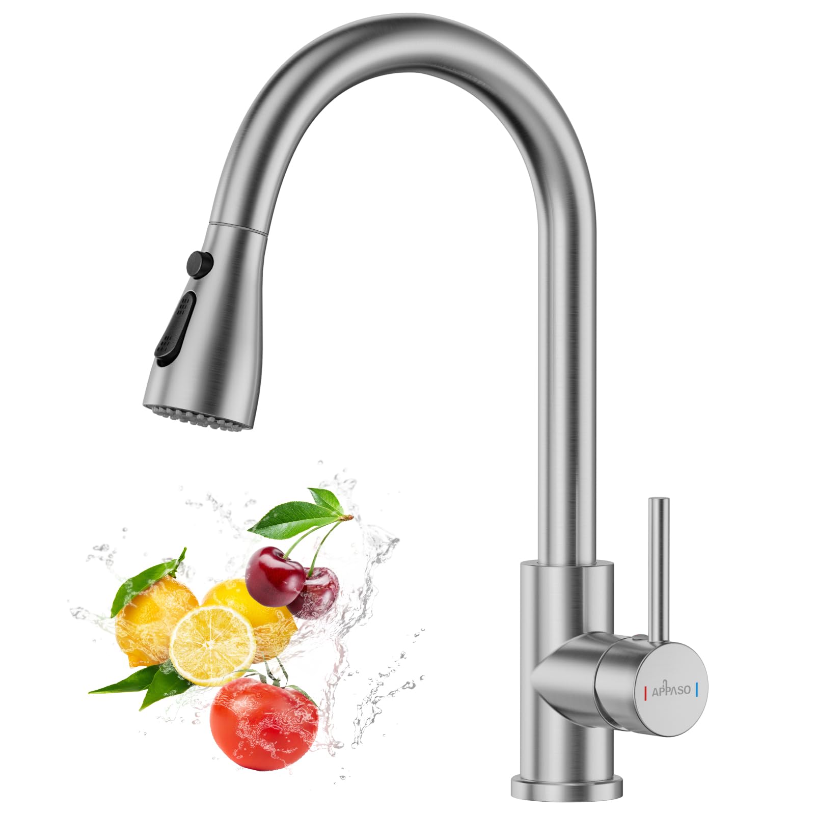 APPASO Kitchen Taps with Pull Out Spray, Kitchen Sink Mixer Tap 360 ...