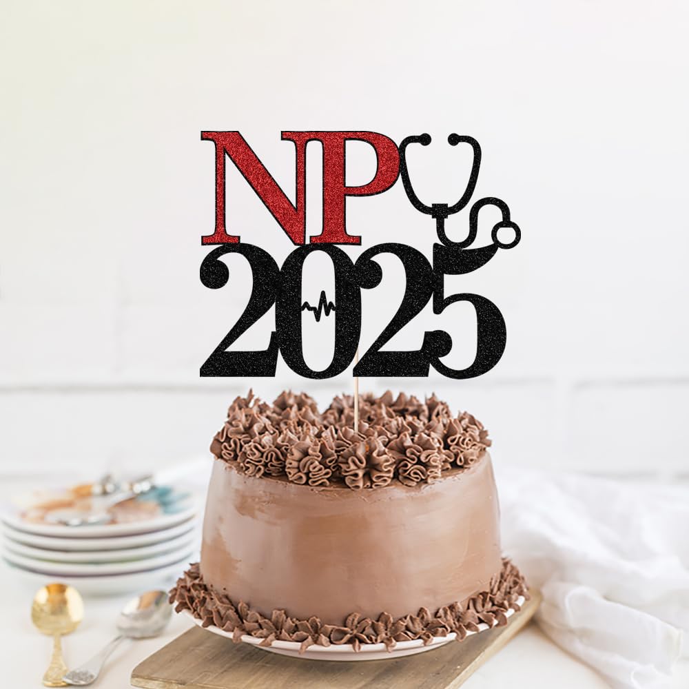 Snapklik.com : Glitter Congrats NP 2025 Grad Cake Topper, Future Nurse ...