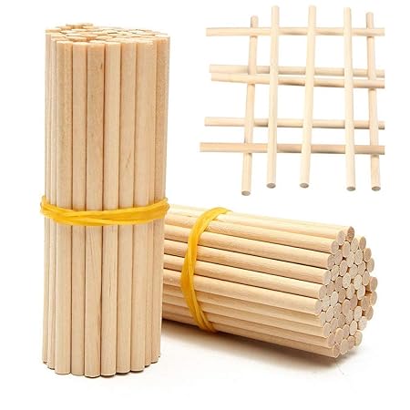 Wooden Sticks，100 Pieces Long Wooden Sticks for DIY Craft Food, Long ...