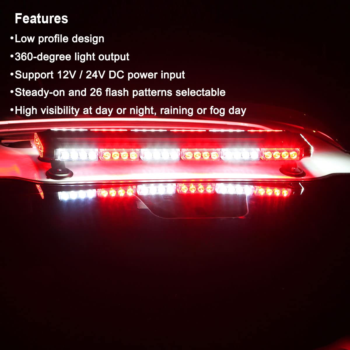 Snapklik.com : WOWTOU Roof Safety Flashing 56 LED Red White Emergency ...
